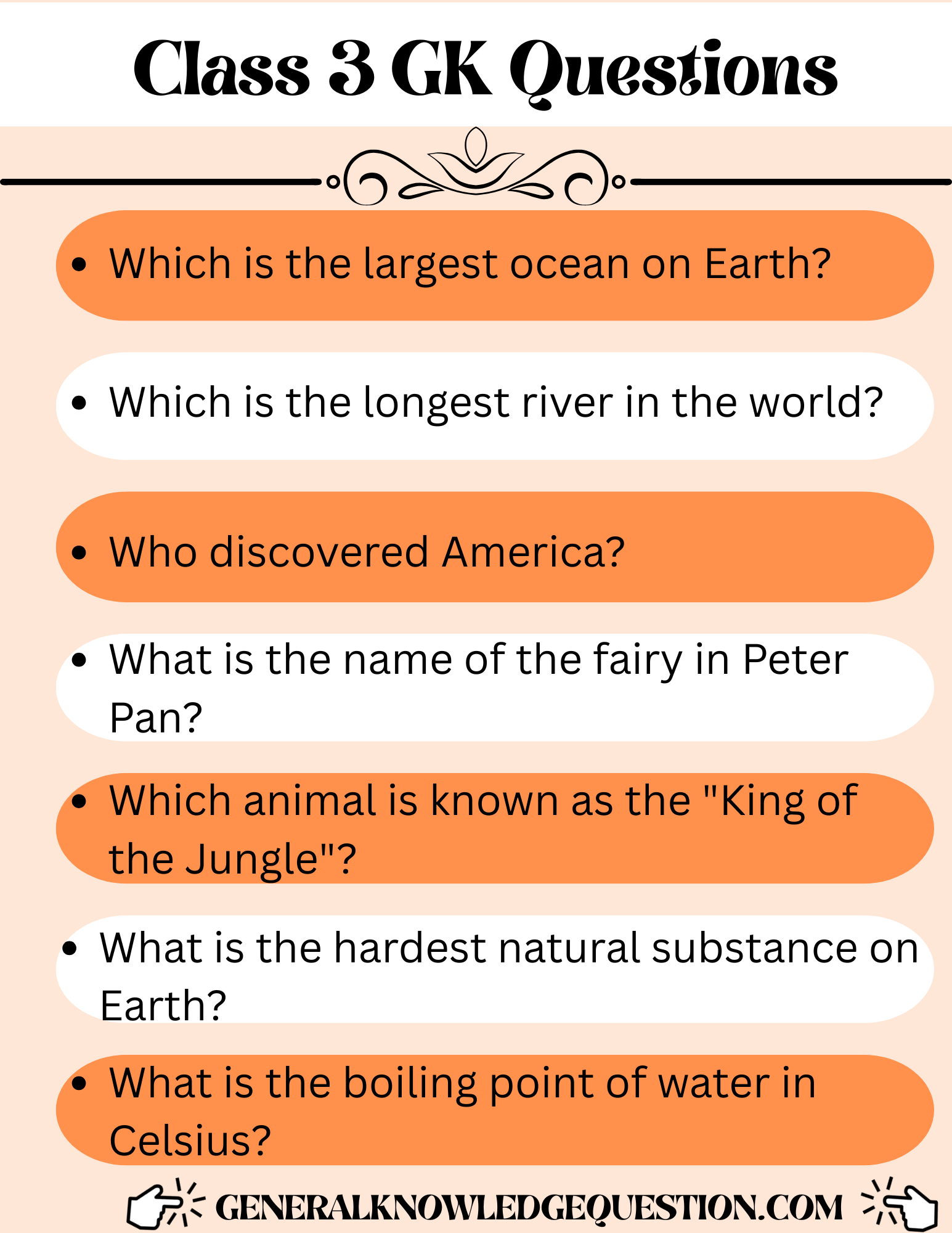 50 GK Questions for Class 3 Students with Fun Did You Know Facts